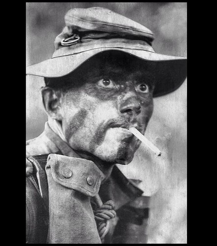 Vietnam War US Army Ranger PHOTO Smoking Cigarette THOUSAND YARD STARE ...