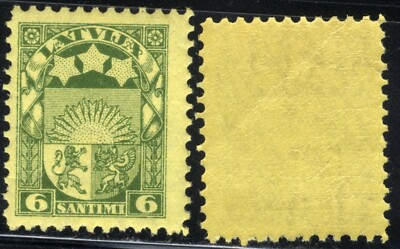 1925 LATVIA 🌟 6 Santimi Stamp SC#117 A12 6s grn,yei MNH OG | eBay