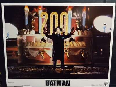 Lobby Card 1989 BATMAN Jack Nicholson as The Joker huge birthday cake ...