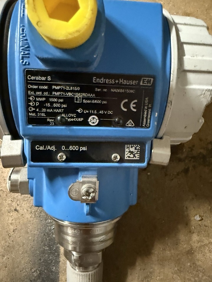 Endress Hauser Pressure Transmitter MWP 1500PSI PMP71-2L815/0 4-20mA | eBay