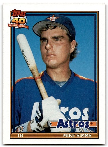1991 Topps Mike Simms Rookie Houston Astros #32 | eBay