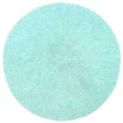 Chenille Shagadelic 3x3 Round Turqoise Home Decor Accent Area Rug | eBay