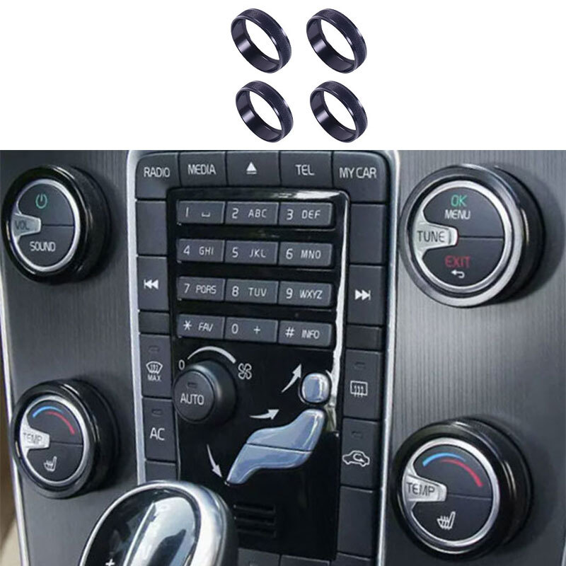 Fit For Volvo V60 2015-2018 Black Aluminium Car Volume Switch Button ...
