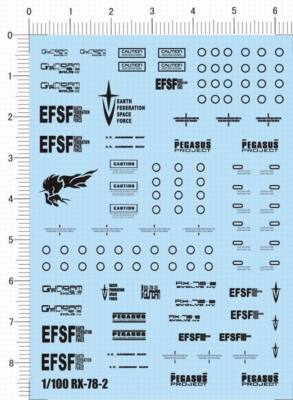 Super Detail Up MG 1/100 Scale RX-78-2 GDM Model Kit Water Slide Decal ...