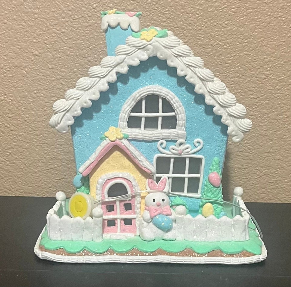 NWT - Pastel Light Up Easter Gingerbread House | eBay
