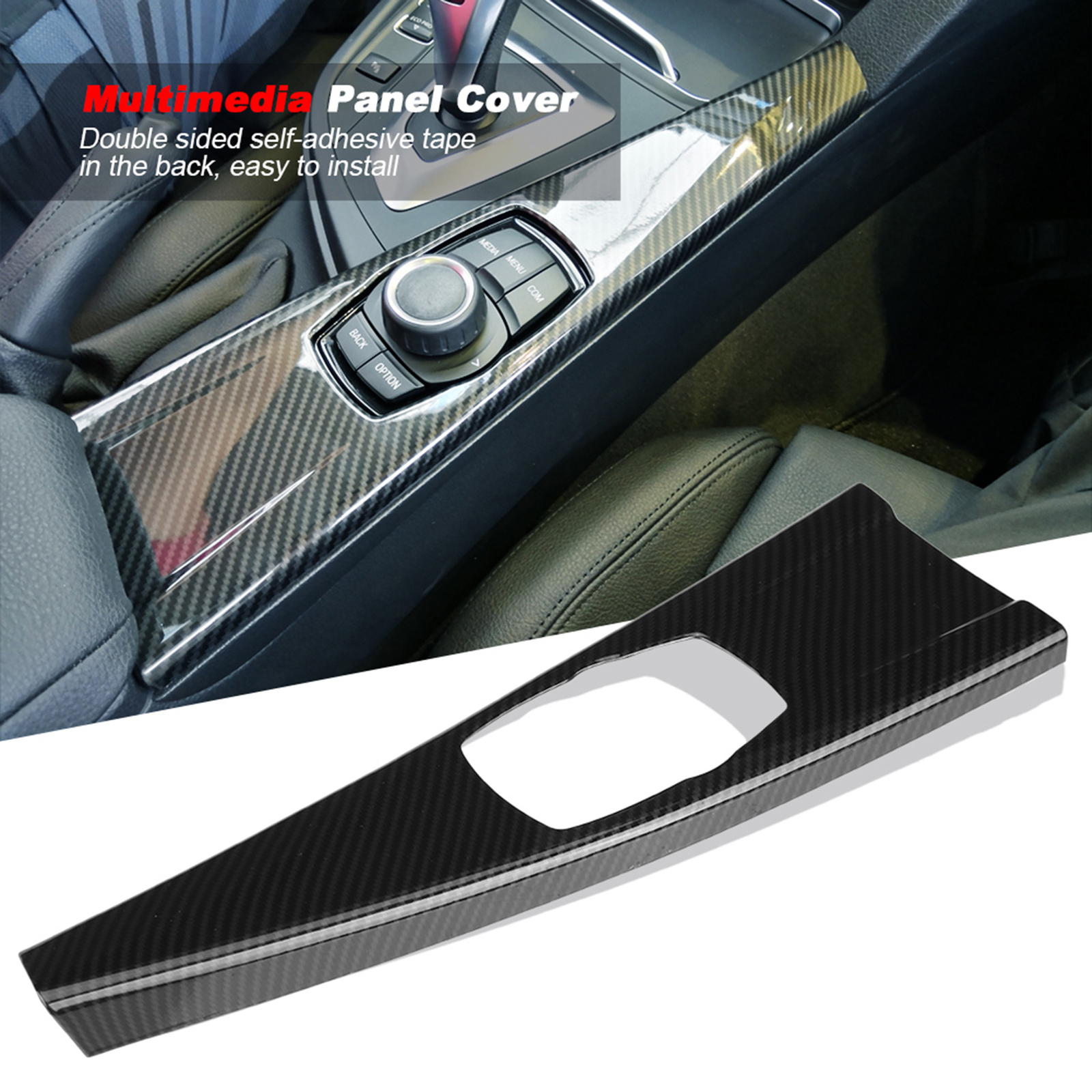 *Carbon Fiber ABS Interior Multimedia Panel Cover Trim LHD For 3 Series ...