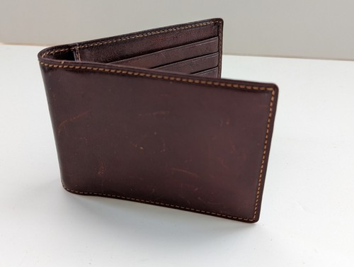 Tony Perotti Italy Brown Leather Bi-Fold Wallet Card Holder Custom ...