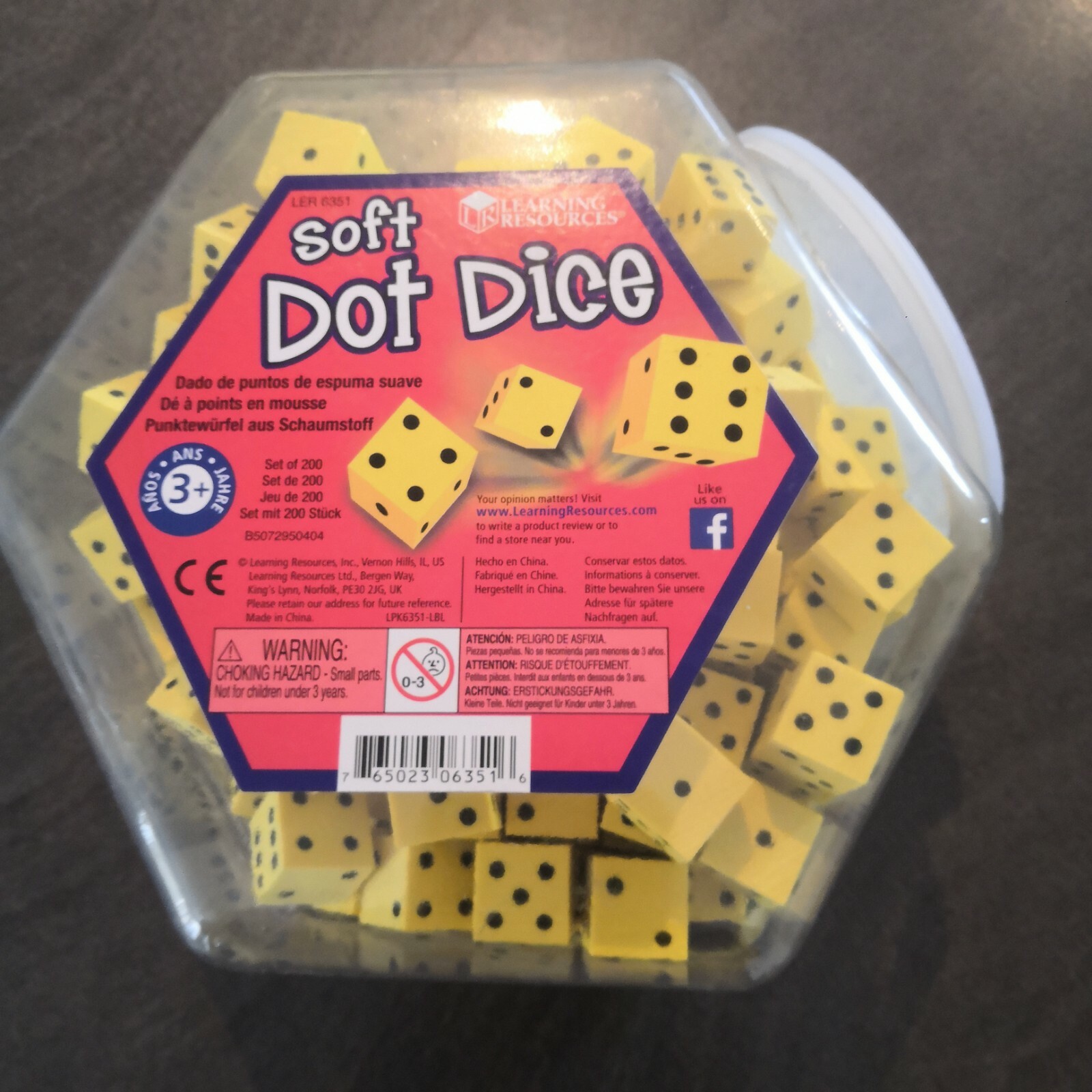Learning Resources Soft Foam Dot Dice Set of 200 for sale online | eBay UK