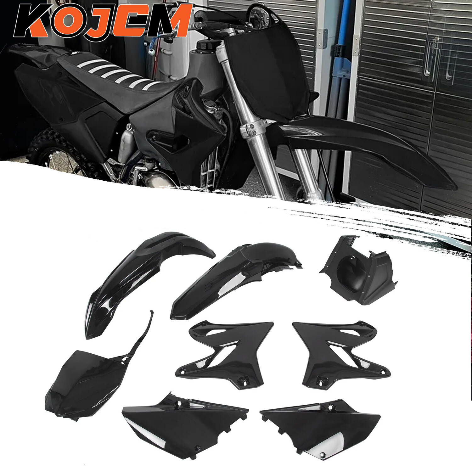 Restyle Plastic Kit Set 2018 Style Black For Yamaha YZ125 YZ250 2002-2014