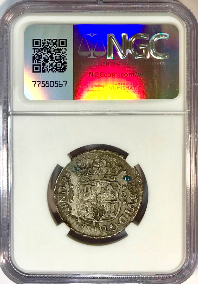 1751 Mexico 2R Real EL CAZADOR Silver Shipwreck Treasure Coin NGC ...