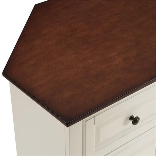 Crosley Furniture Shelby 60"Wood Corner TV Stand in White and Mahogany ...