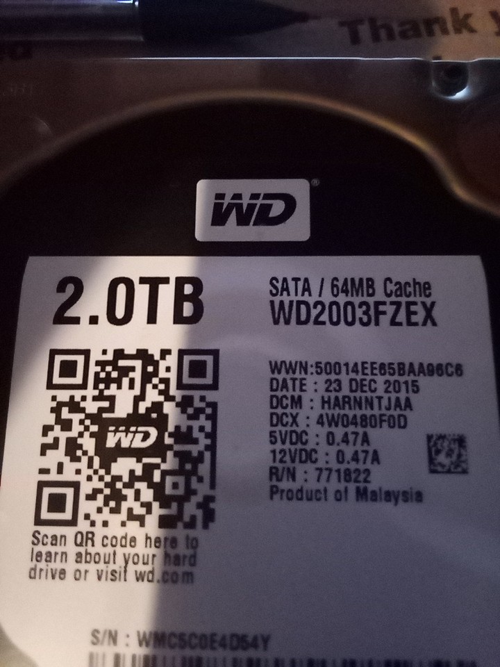 Western Digital WD2003FZEX 2 TB 3.5 in SATA III Desktop Hard Drive | eBay