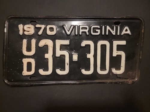 Vintage 1970 VIRGINIA License Plate UD 35 . 305 | eBay