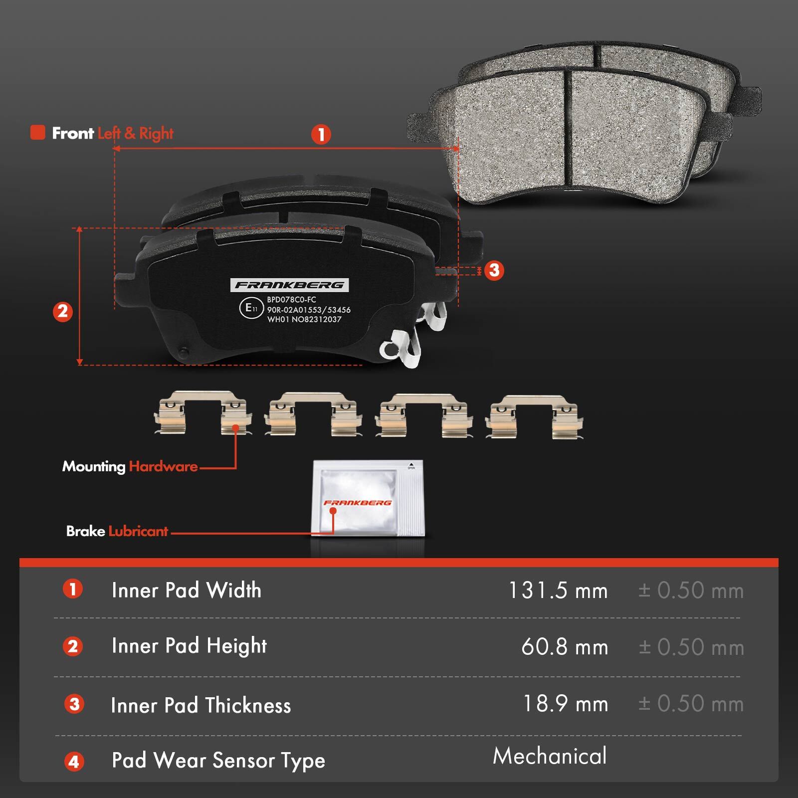 A-Premium Front Brake Pads Set for Kia Venga YN 2010-2023 1.4 1.6 ...