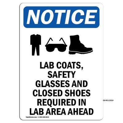 Lab Coats Safety With Symbol OSHA Notice Sign Metal Plastic Decal | eBay