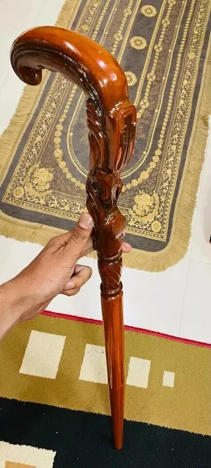 Handcrafted Christian Cross Carved Cane - Religious Walking StickTone ...