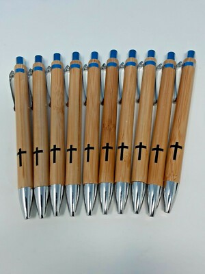 Religious Ball Point Wood Office Pen's w/ Black Cross BOGO 10-1 | eBay