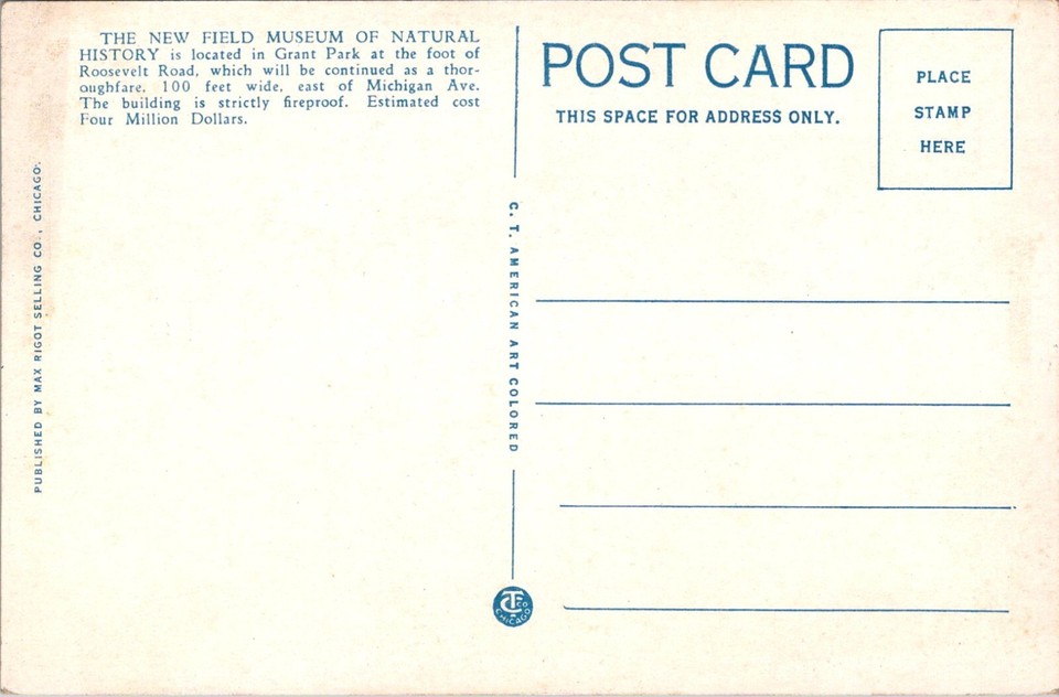 New Field Museum of Natural History Grant Park Chicago Postcard | eBay