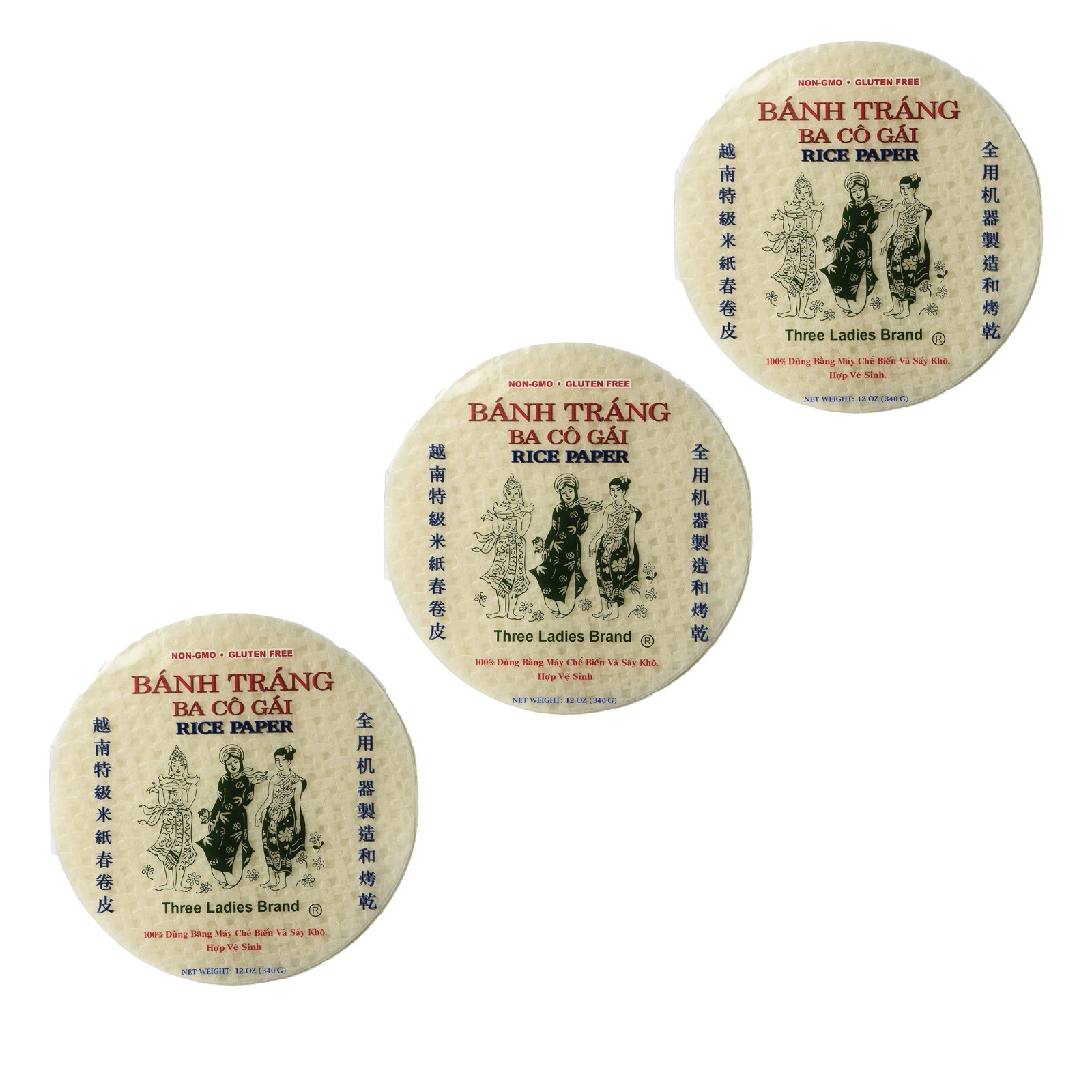 Three Ladies Spring Roll Rice Paper Wrappers Round 22cm 3pks for sale ...