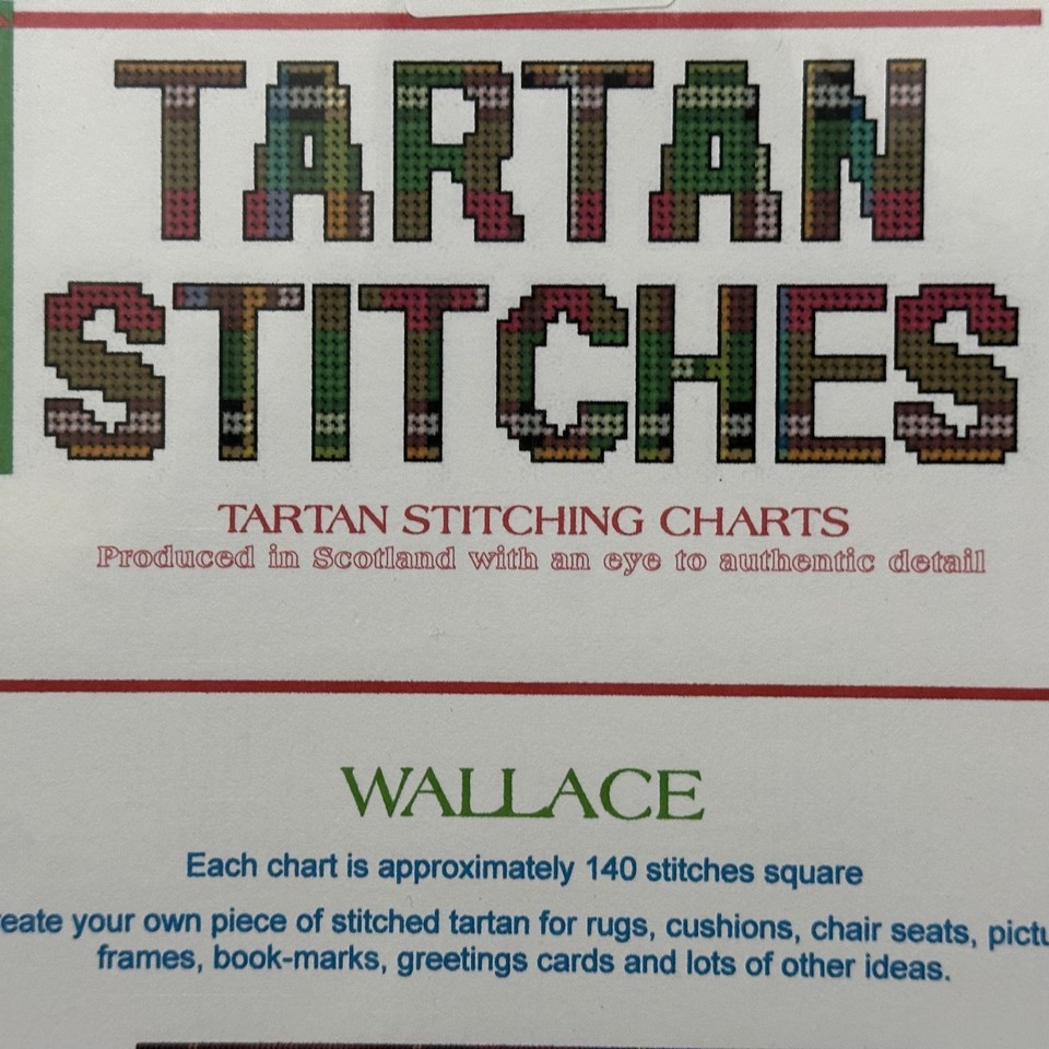 •NEW• ‘WALLACE’ •Scottish Clan Tartan Stitches •Cross-Stitch or ...