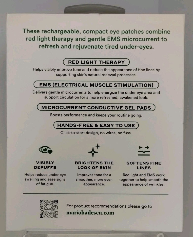 Mario Badescu Under Eye Patches Red Light + EMS Therapy Microcurrent ...