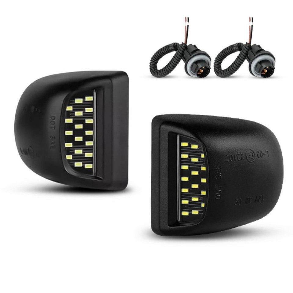 2 White LED License Plate Light w/ Harness For Chevy Silverado 1500 ...