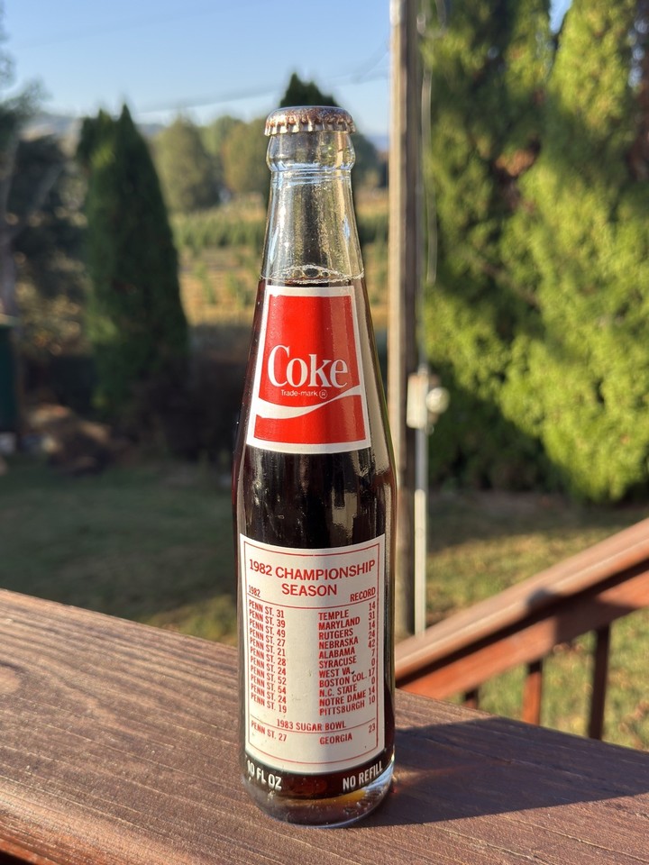 Penn State Nittany Lions Football 1982 National Champs Coke Bottle Joe ...