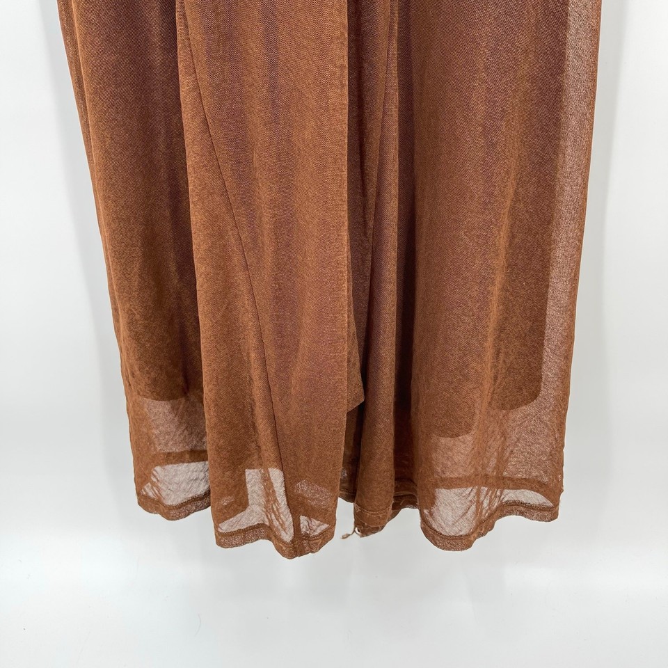 Lovers and Friends | Ellie Maxi Dress in Brown Ruffle Front Knit Boat ...