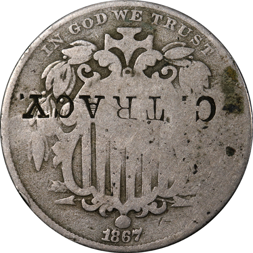 1867 Shield Nickel - Counterstamped 'C. TRACY' Great Deals From The ...