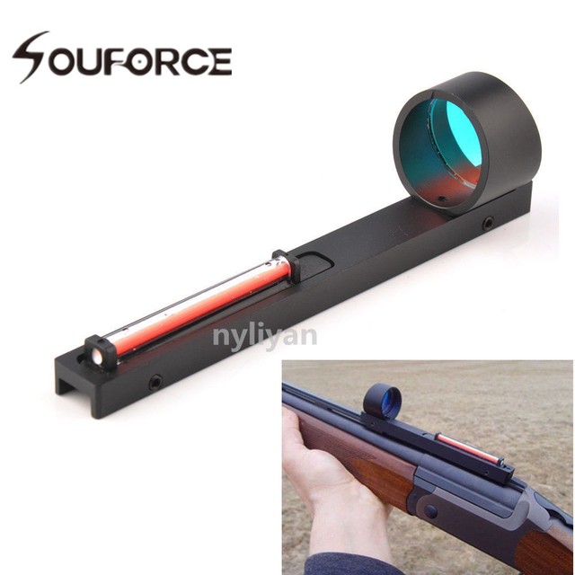 Holographic Red Fiber Dot Reflex Circle Scope Sight for Shotgun Rib ...