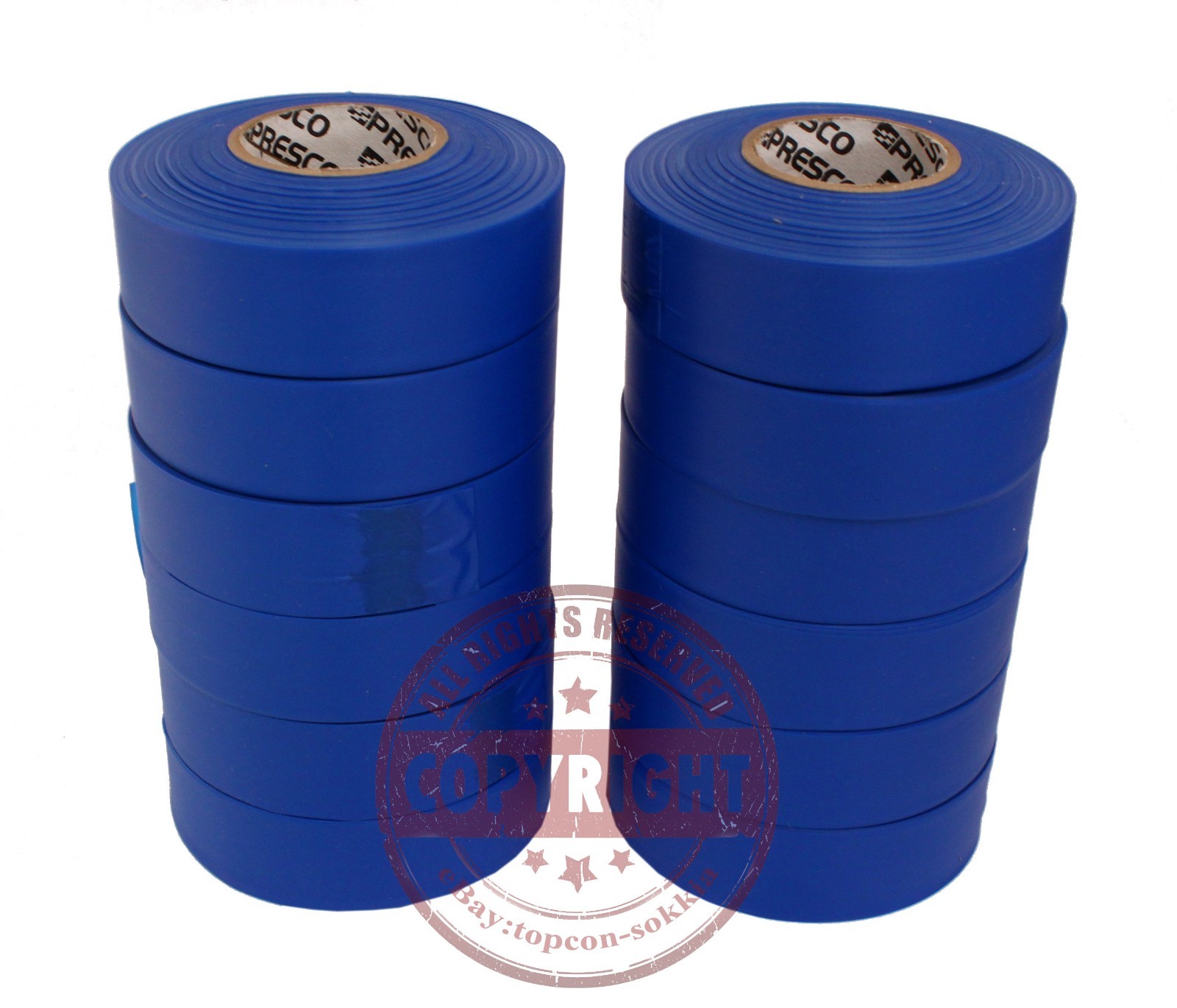 12 ROLLS PRESCO BLUE SURVEYORS FLAGGING,SURVEYING,BOUNDARY MARKING,TAPE ...