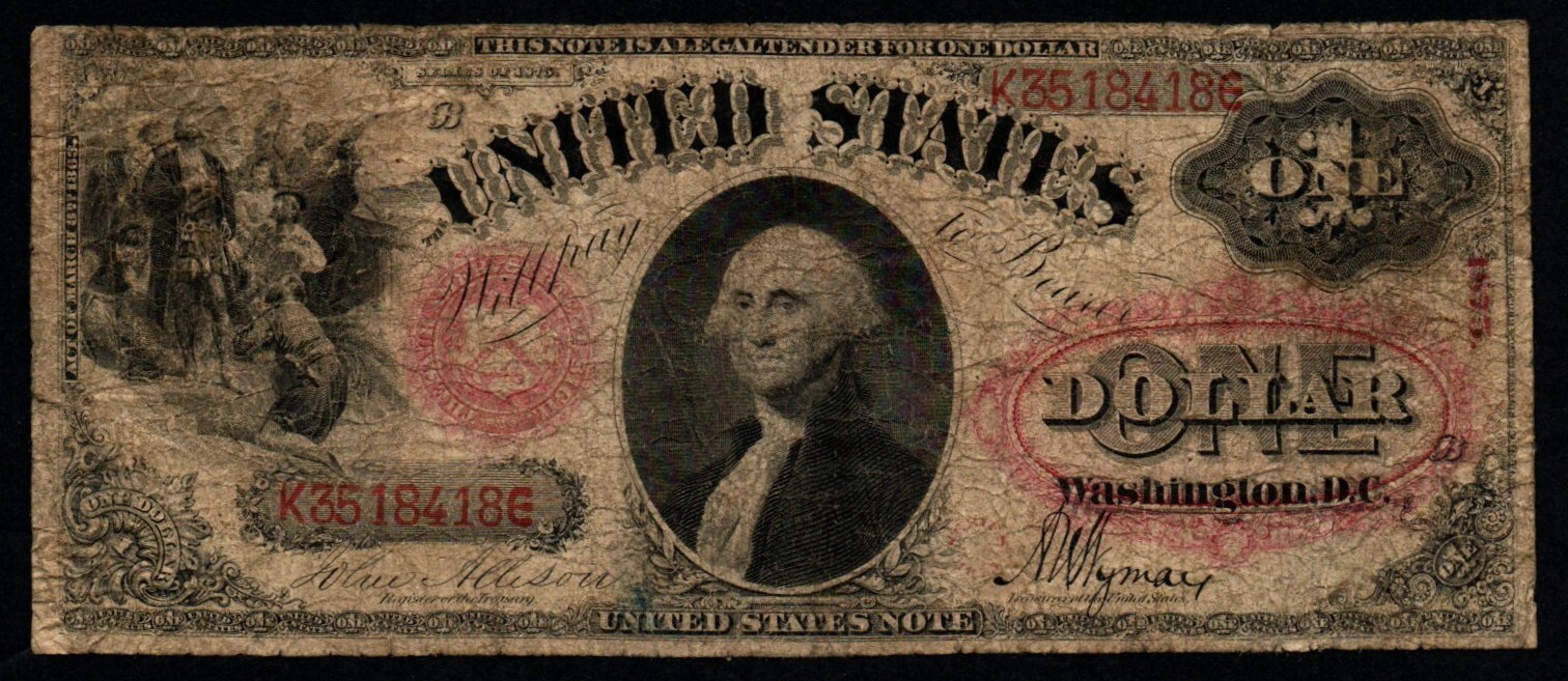 1875 $1 SCARCE LARGE SIZE Legal Tender United States Note! | eBay