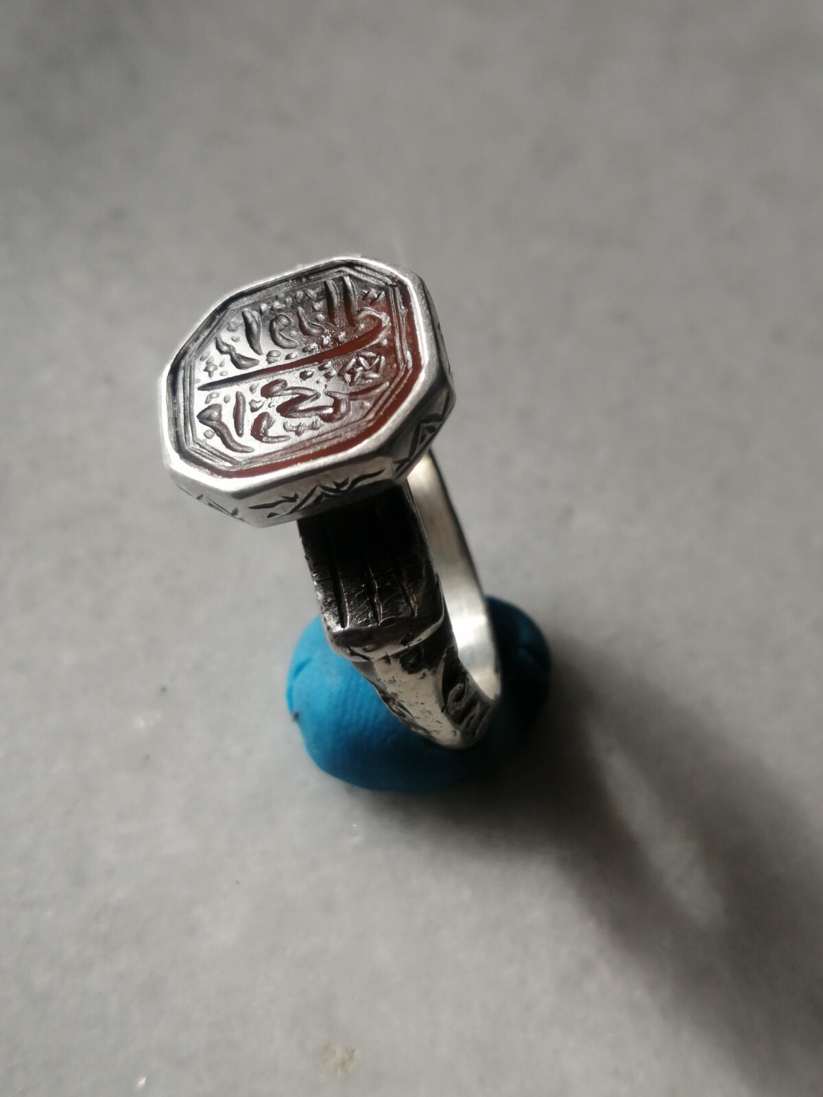 Rare Antique Silver Islamic Engraved Signet Ring Agat… - Gem