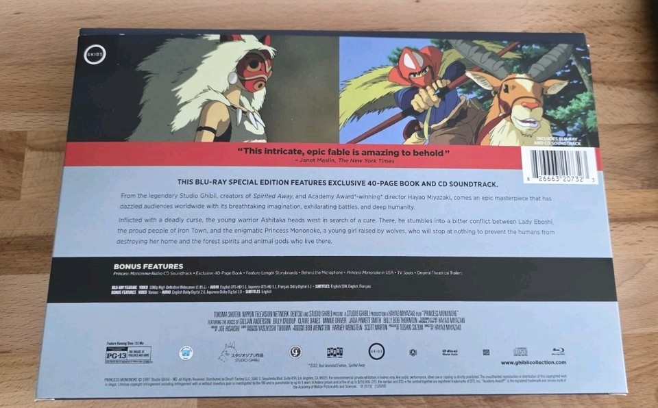 Princess Mononoke Collector's Edition Blu-Ray + CD Soundtrack & Book ...