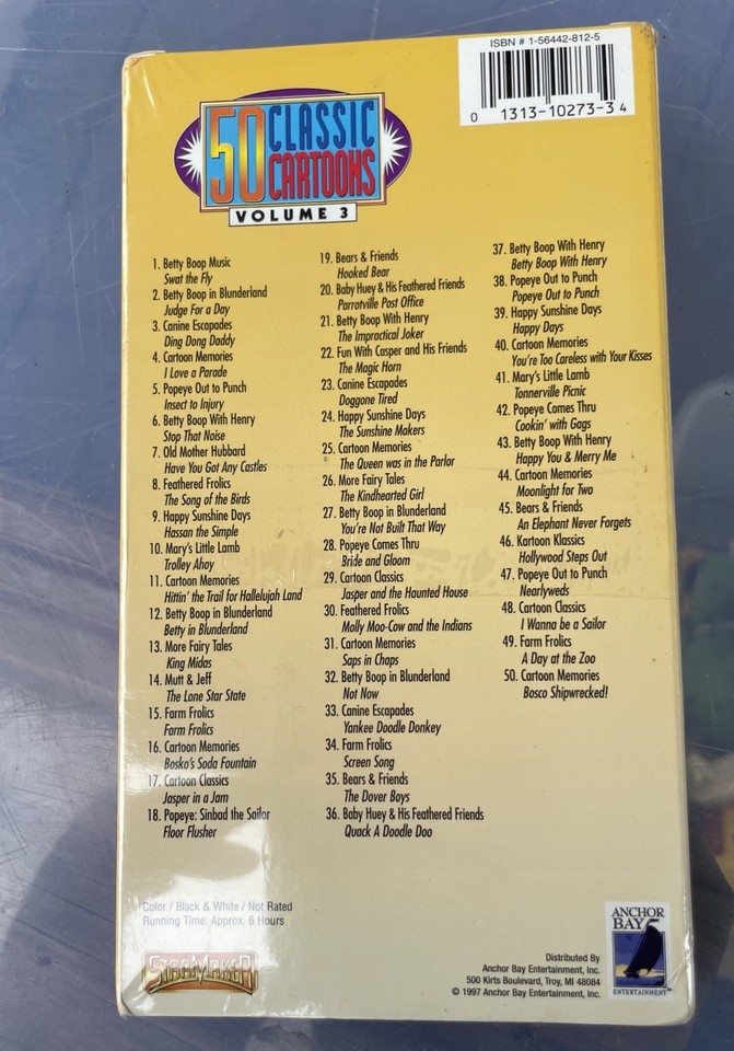 50 Classic Cartoons Volume 3 VHS Tape Animation SV10273 | eBay