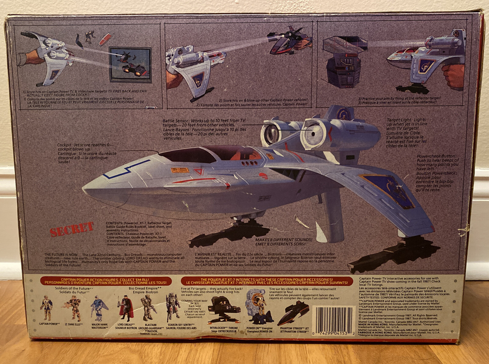 Vintage 1987 Captain Power Power Jet XT-7 In Box Bandai/Mattel Factory ...