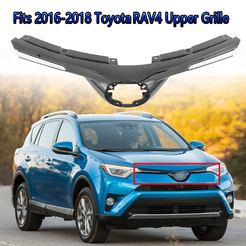 Fit 2016-2018 Toyota RAV4 RAV-4 Front Bumper Upper Hood Grille Chrome ...