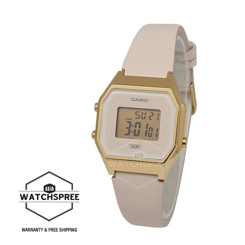 Casio Ladies Standard Digital Beige Leather Strap Watch LA680WEGL-4D | eBay