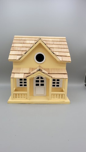 HB Home Bazaar Farmhouse Colonial BIRD HOUSE Birdhouse Yellow White Two ...
