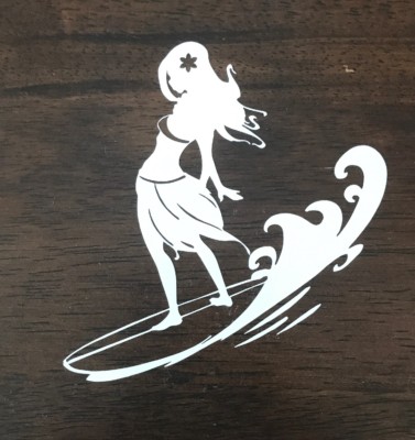 Surfer Girl Sticker Decal - Hawaii Surf Waves Tropical Surfing Beach ...