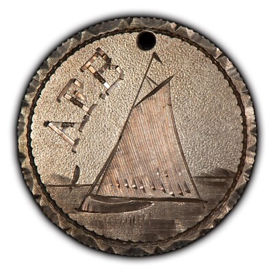 Love Token - AFB Script SAIL BOAT on 1888 10c Seated Liberty Dime ...