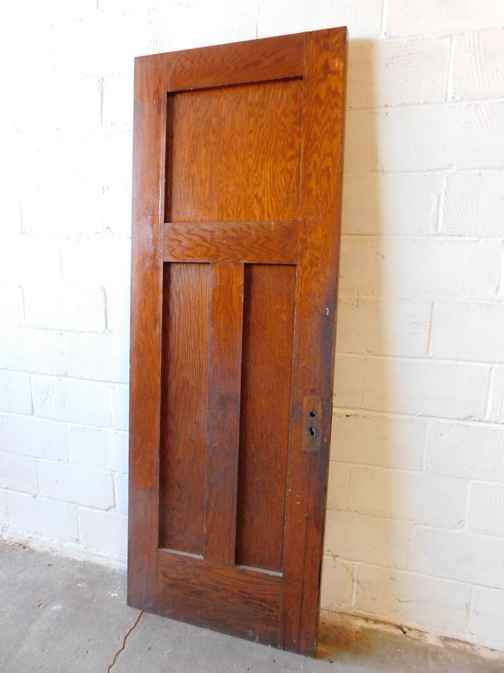 1900's Antique INTERIOR DOOR Three Panel CRAFTSMAN / MISSION Style Oak ...