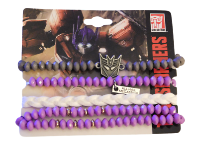 NEW NWT Hasbro Transformers Decepticon Party Arm Stretch Bracelet Set ...
