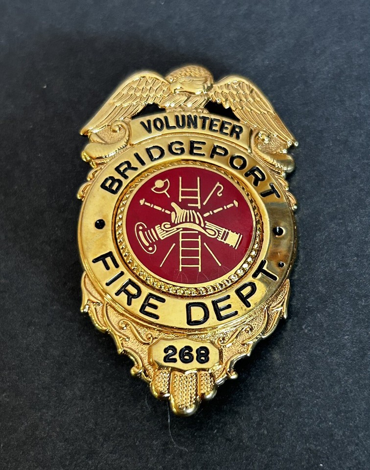OBSOLETE BRIDGEPORT VOLUNTEER FIRE DEPT BADGE TEXAS NEW JERSEY ...