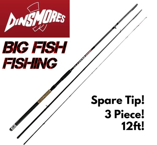 DINSMORES 12ft Feeder Rod & Spare Tip 3 Piece Cork Handle Coarse ...