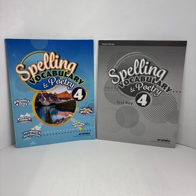 Abeka 4th Grade Spelling Vocabulary And Poetry Work Book Test Book ...