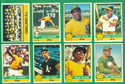 1976 TOPPS OAKLAND A's TEAM SET NRMT BANDO RUDI FINGERS BLUE JACKSON | eBay