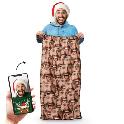 Personalised Giant Santa Sack - Face All Over - Christmas Stocking ...