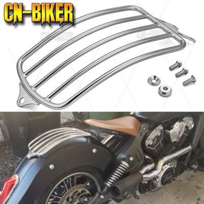 Chrome Fender-Mount Rear Cargo Solo Luggage Rack For 2015+ Indian Scout ...