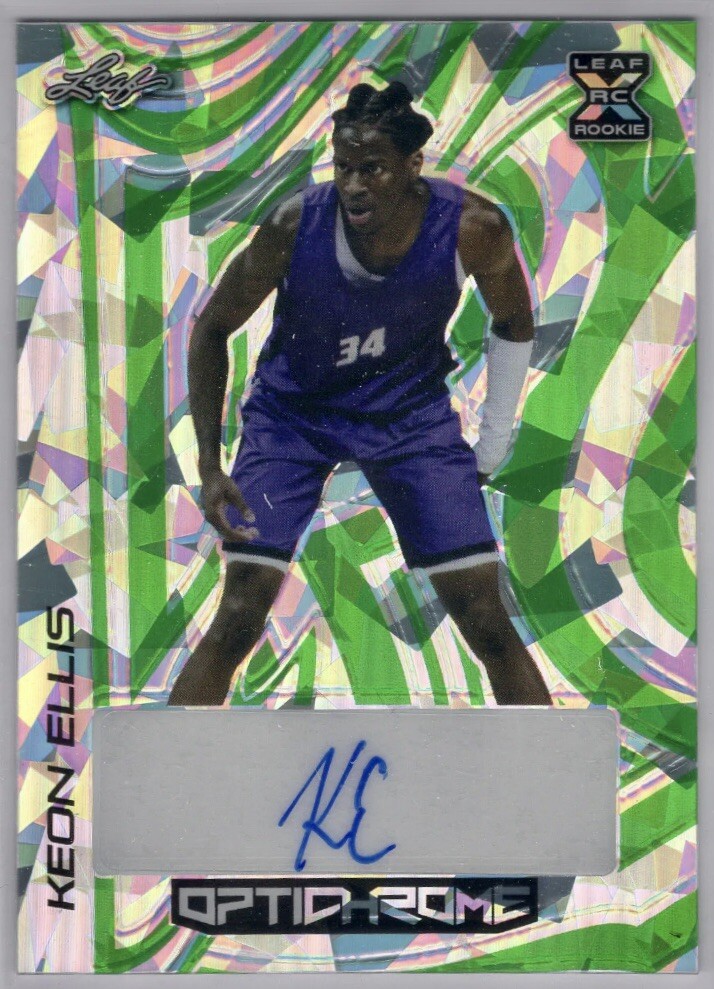 2022-23 LEAF OPTICHROME KEON ELLIS NBA ROOKIE RC AUTO #4/5 GREEN ...